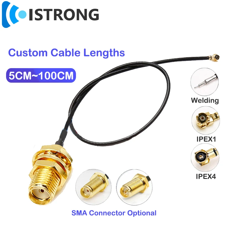 2pcs RF Coaxial Cable SMA Female/Male to uFL/u.FL/IPX/IPEX 1/IPEX 4 ...