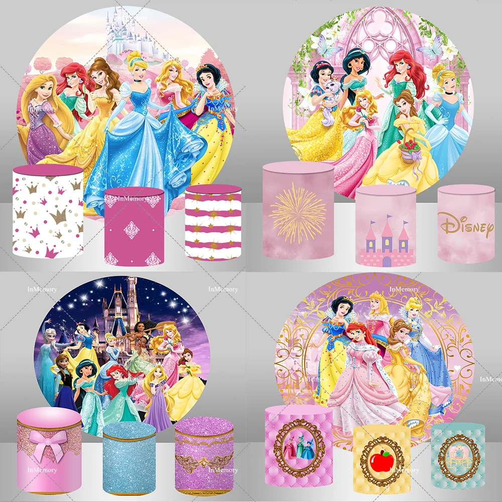 Disney-Princess-Round-Backdrop-Cover-Girls-Happy-Birthday-Party ...