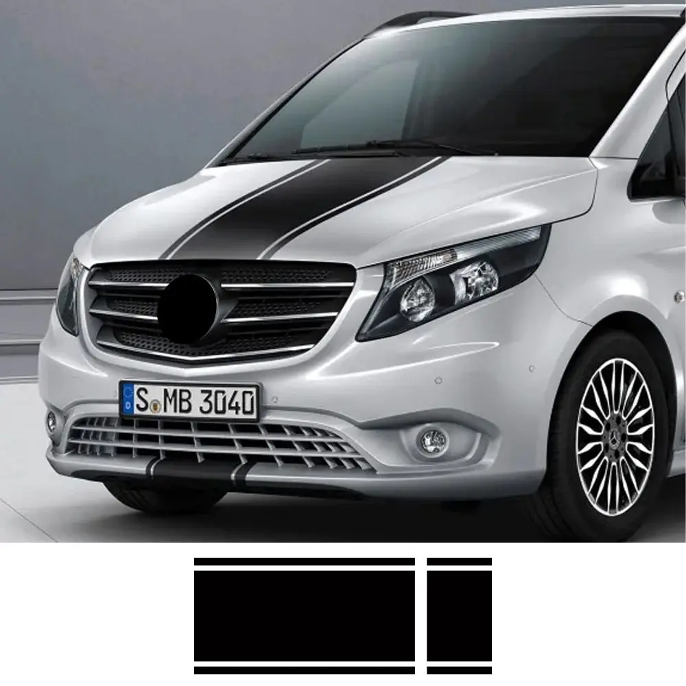 For-Mercedes-BENZ-Vito-Front-Film-Stripes-Decal-Vinyl-Hood-Sticker-Car ...