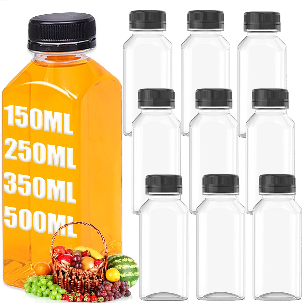 Empty-Plastic-Juice-Bottles-with-Caps-Water-Bottles-Clear-Bulk-Drink ...