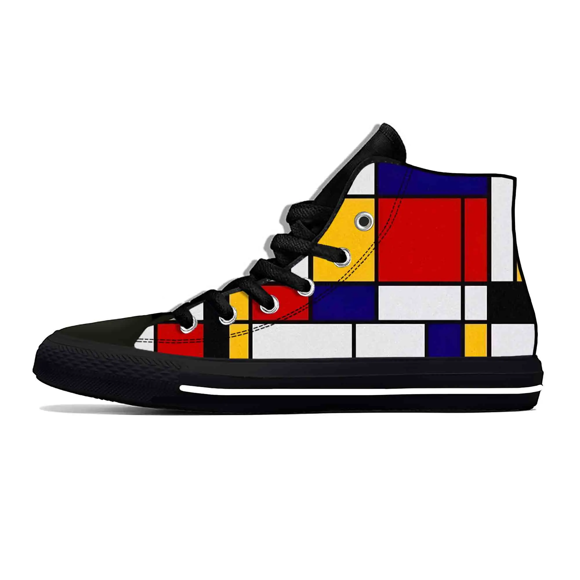 Piet Mondrian Abstract Geometric Pattern Painting Casual Cloth Shoes ...