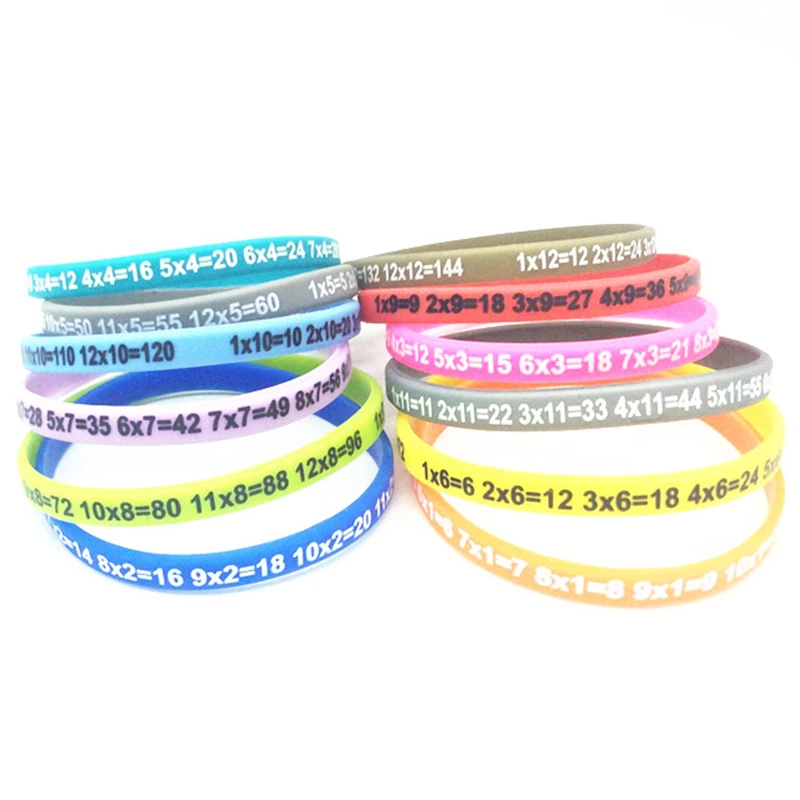 12pcs-Inspirational-Quotes-Multiplication-Tables-Wristbands-Silicone ...