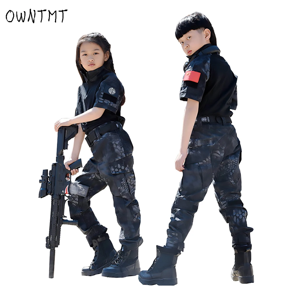 Children's Camouflage Clothes Suit Kids Outdoor Field Camping Airsoft ...