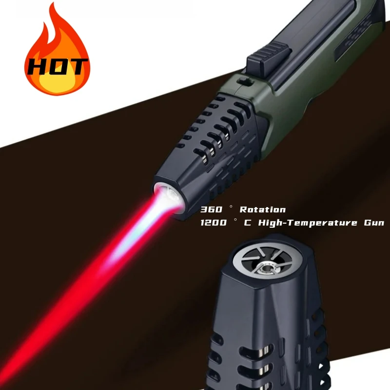 HOT-Metal-Windproof-Fire-Gun-Turbo-Torch-Butane-Gas-Jet-Flame-Lighter ...