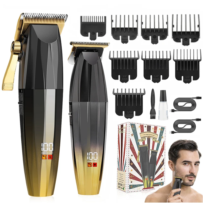 Recarreg-vel-Hair-Clipper-e-Aparador-Set-Barbeiro-Sal-o-Household-Hair ...