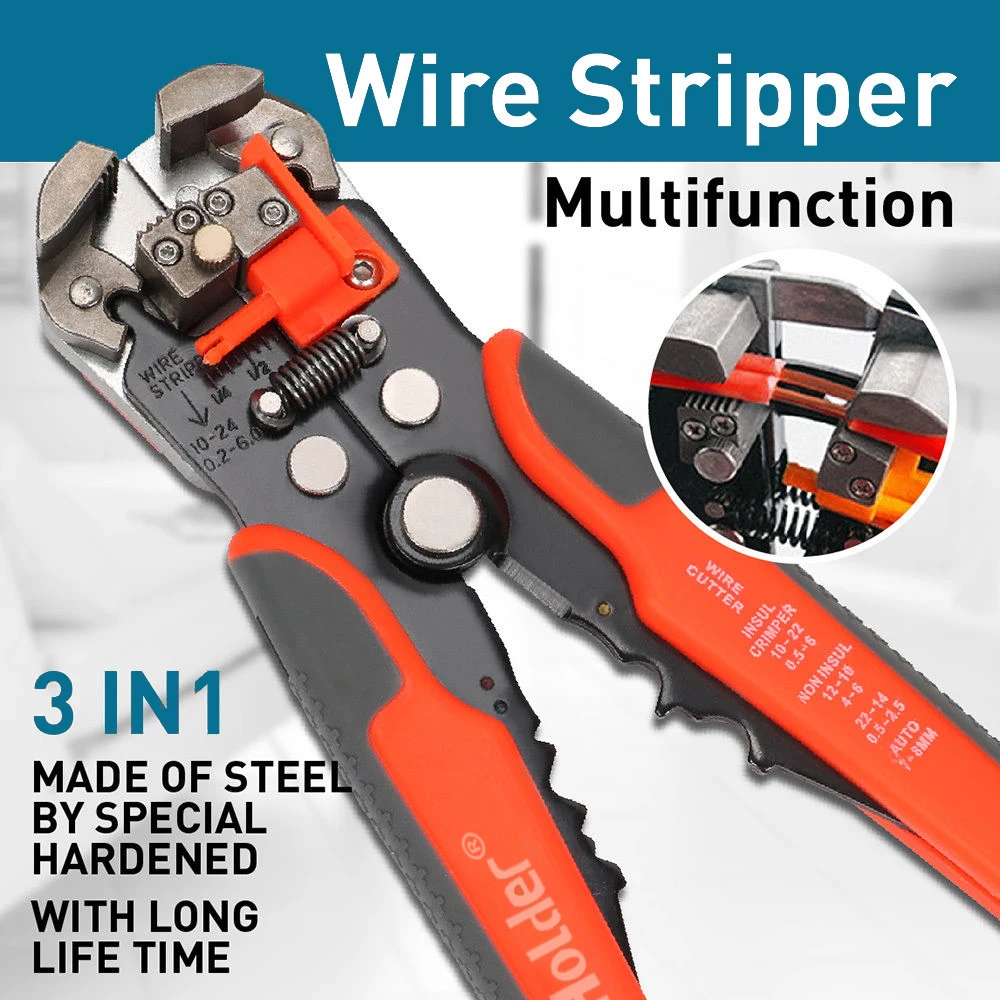 Professional-Electrician-Wire-Tool-Cable-Wire-Stripper-Cutter-Crimper ...