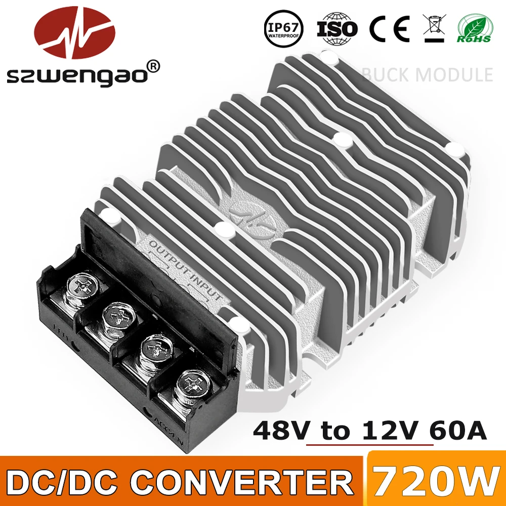 Small Size 36V 48V to 12V 50A 60A DC DC Step Down Voltage Buck ...
