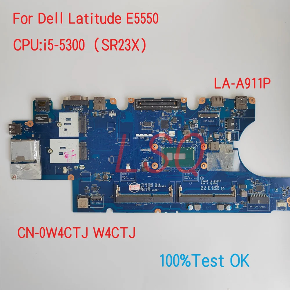 LA-A911P-For-Dell-Latitude-E5550-Laptop-Motherboard-With-CPU-i3-i5-CN ...