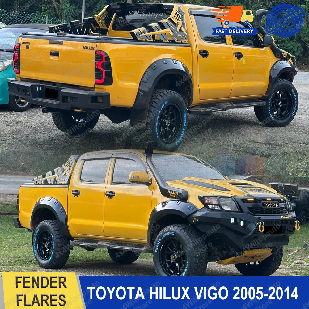 7"Fender Flares For Toyota Hilux Vigo SR SR5 2005-2010 2011-2014 Pocket ...
