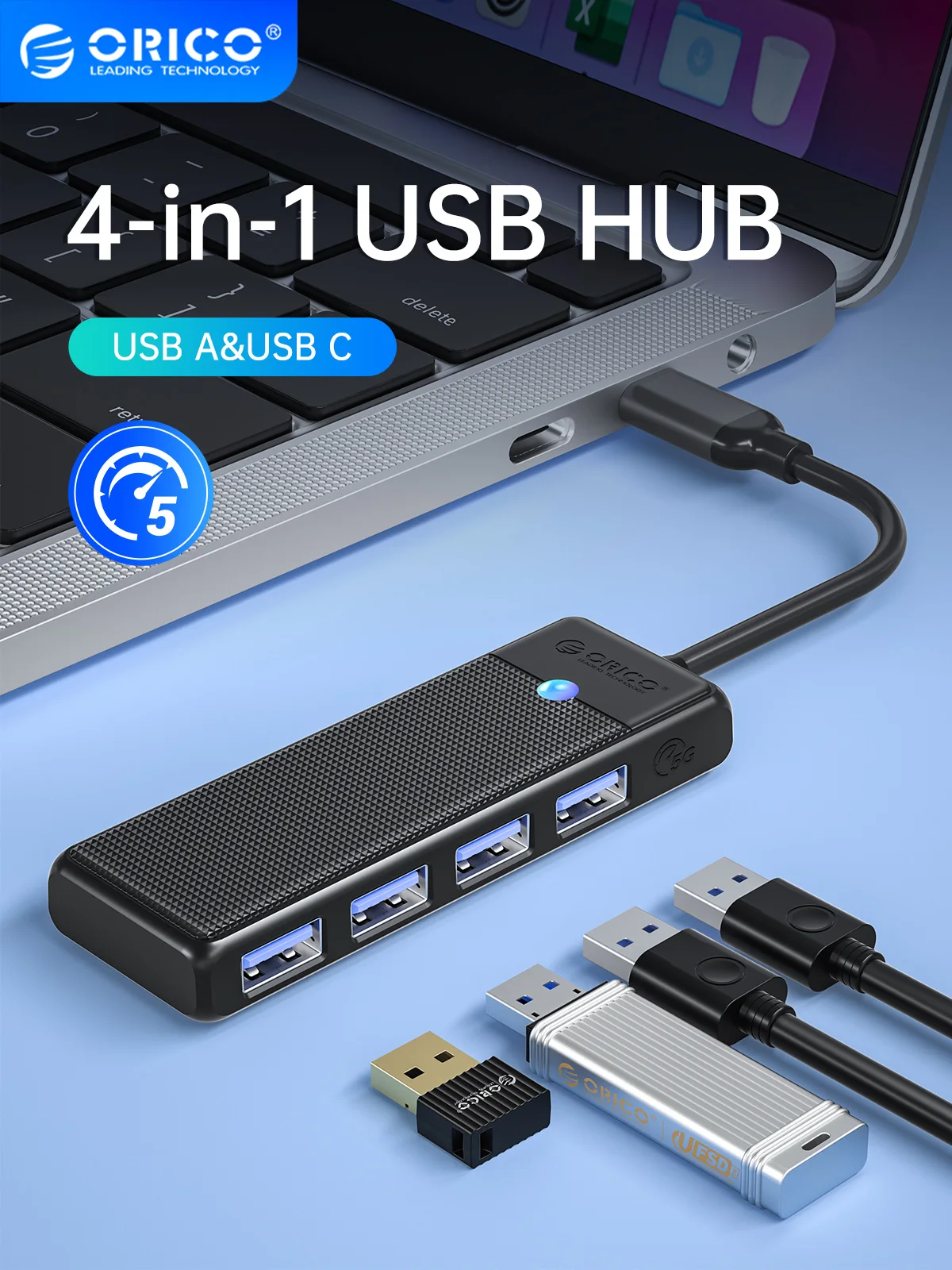 ORICO Type C HUB USB HUB 3.0 4-Port Splitter USB HUB Adapter Expansion ...