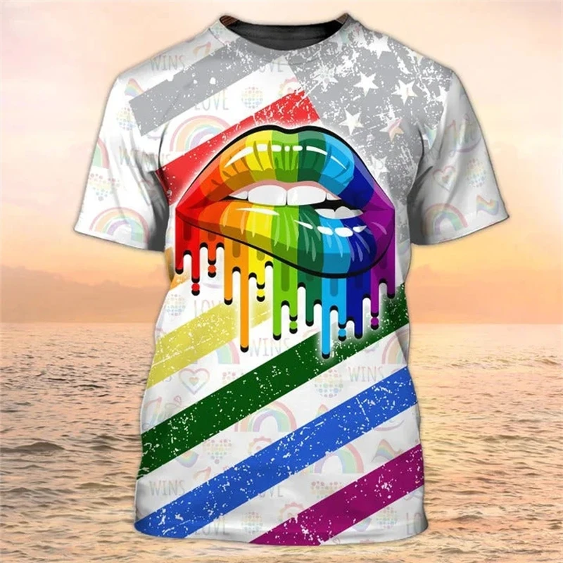 New-LGBT-Rainbow-Flag-3D-T-shirts-Lesbian-Gay-Fashion-Hip-hop-Unisex ...