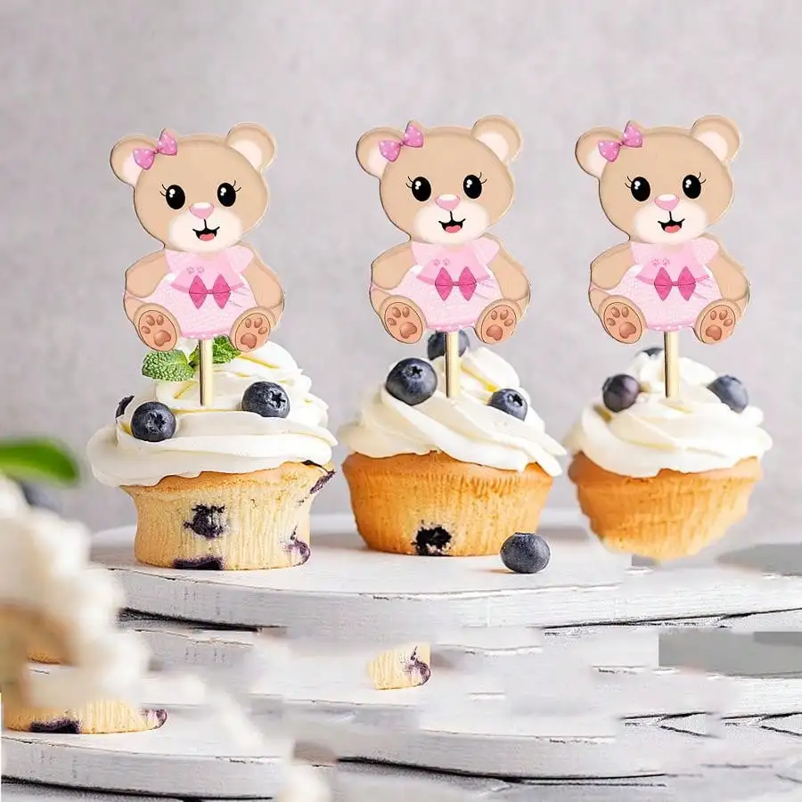 10pcs-Cute-Bear-Cake-Toppers-Happy-Birthday-Cupcake-Toppers-Kids ...