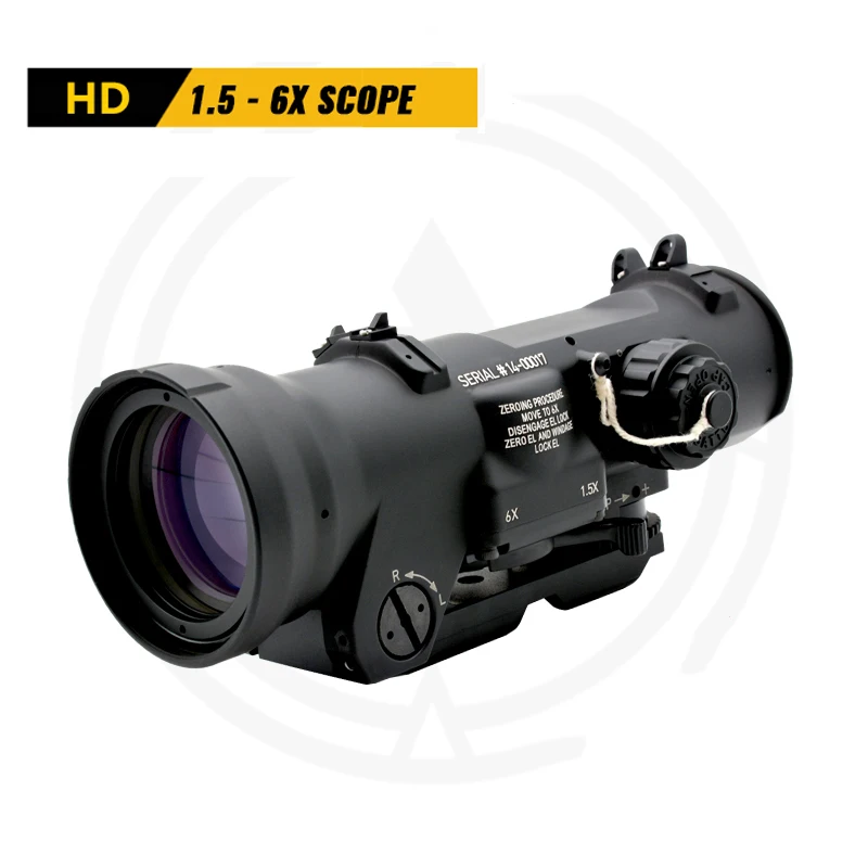 Tactical RifleScope 1.5x 6x Fixed Dual Field of View Red Illumination ...