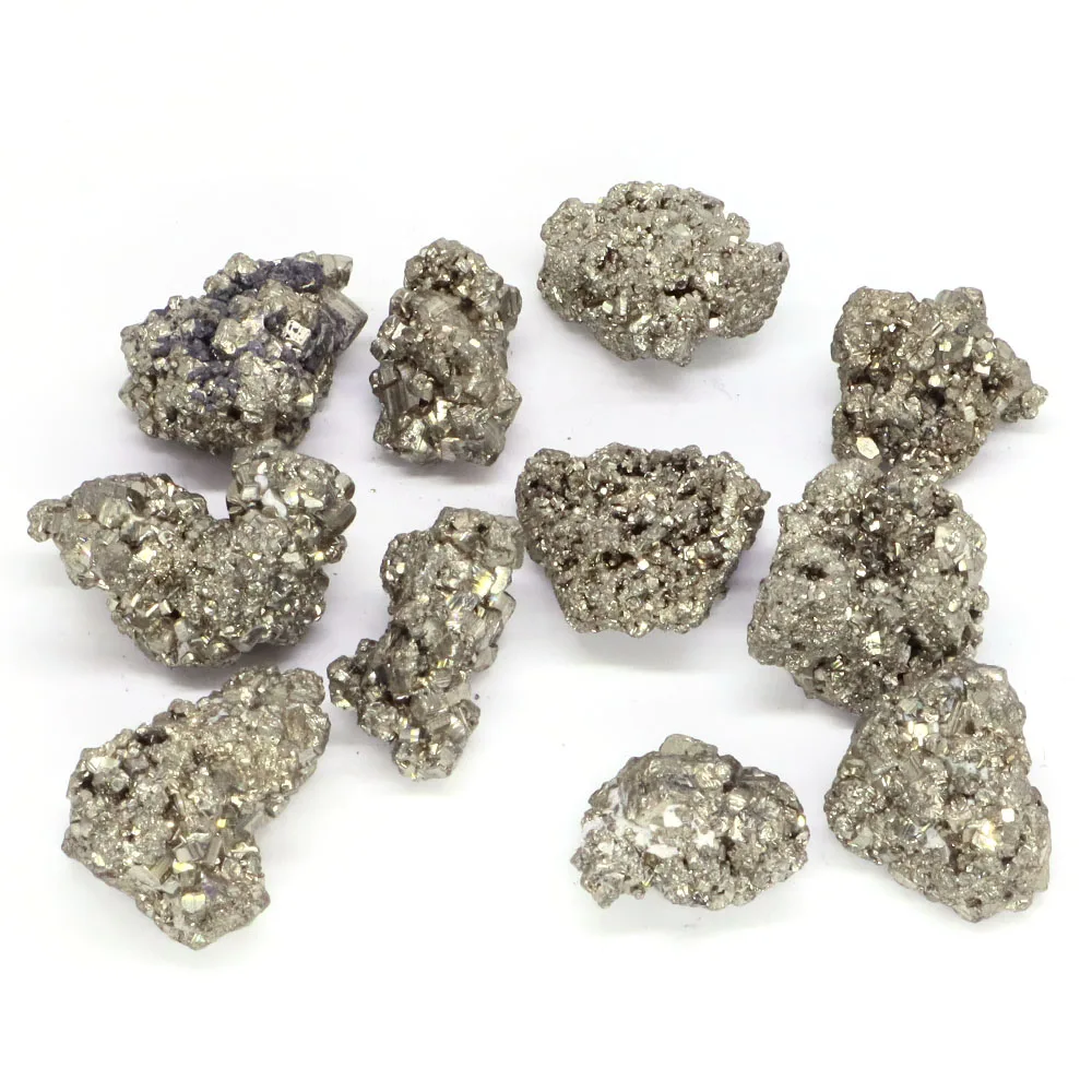 Gema-Natural-de-cristal-de-pirita-racimo-de-piedras-irregulares-muestra ...