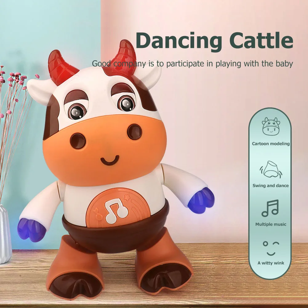 Electric-Dance-Cow-Doll-Movable-with-Music-Light-Noisy-Cattle-Toys ...