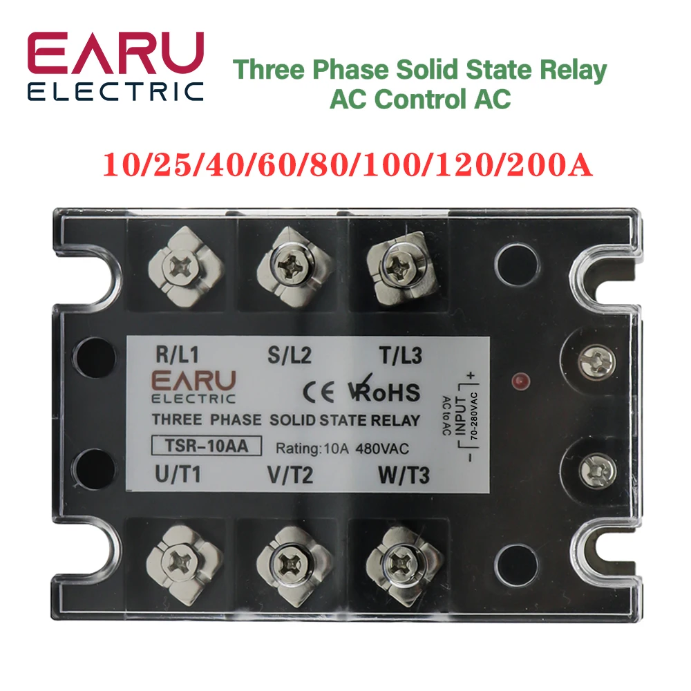 TSR-SSR-10AA-25A-40A-60A-80A-Three-Phase-SSR-Solid-State-Relay-AC ...