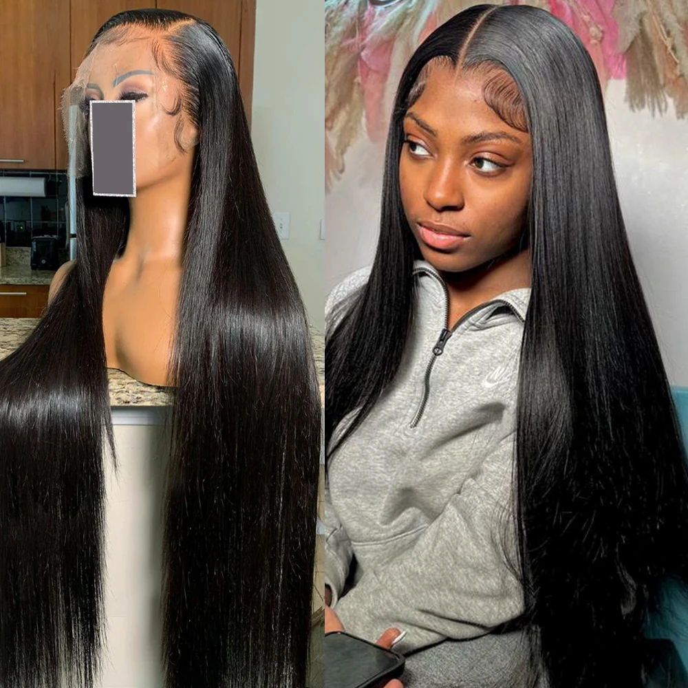 Bone-Straight-Human-Hair-Wig-250-Transparent-Straight-Lace-Front-Wigs ...