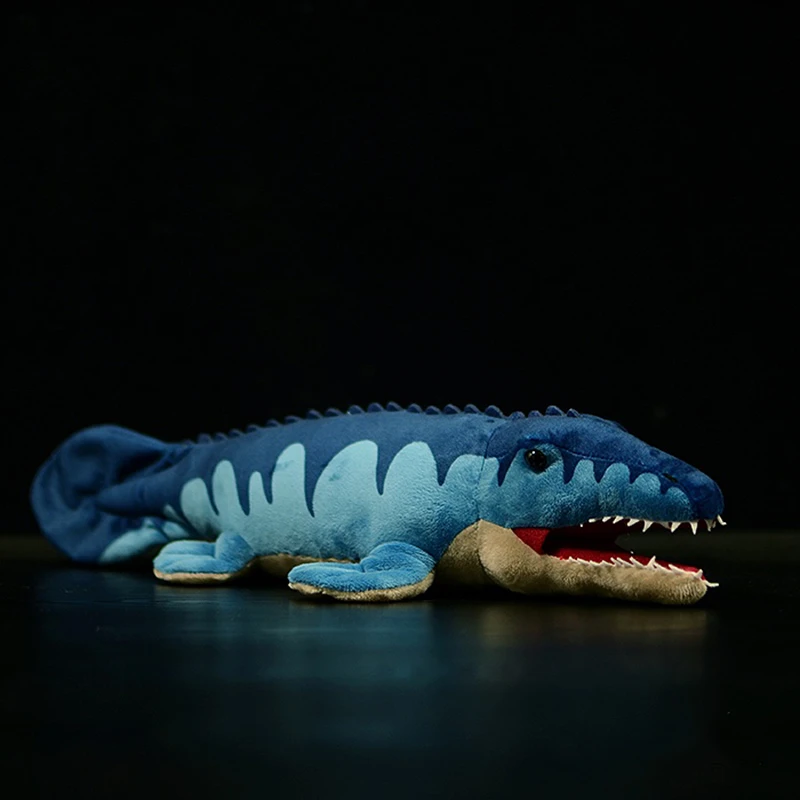 45cm Long Blue Mosasaurus Plush Toy Lifelike Soft Cretaceous Period ...