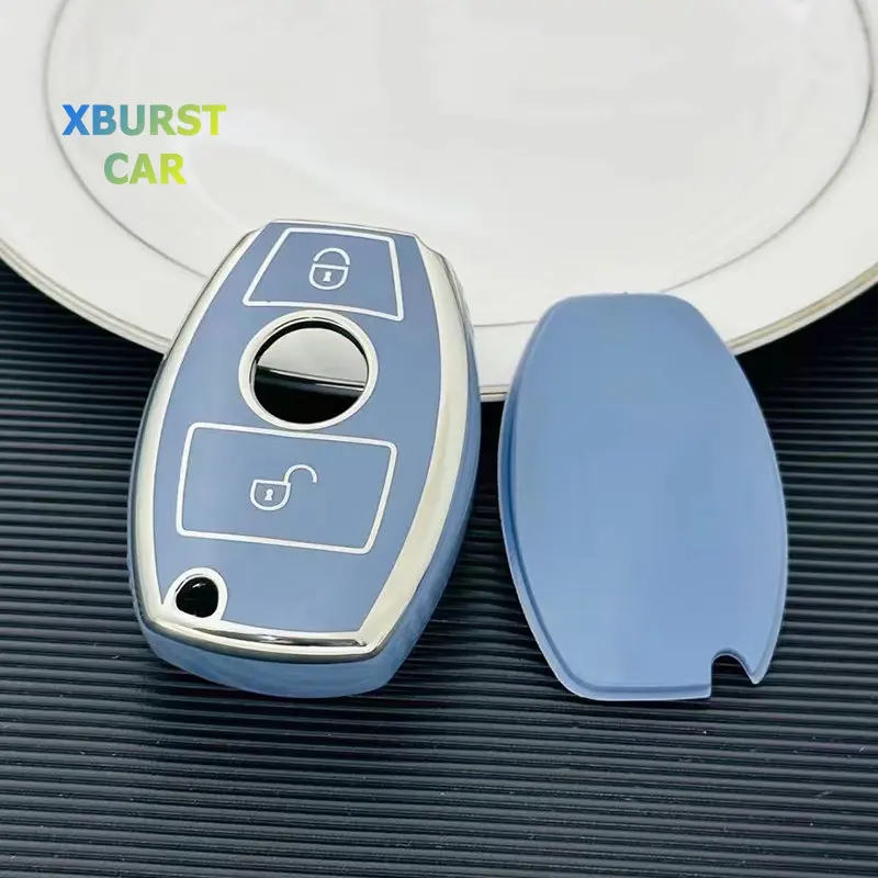 2 Buttons TPU Car Key Cover Case Fob Shell For Mercedes Benz A B R G ...