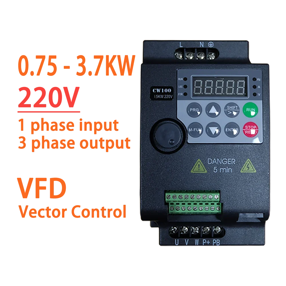 220V-Economical-VFD-Variable-Frequency-Drive-Converter-Inverter-0-75-1 ...
