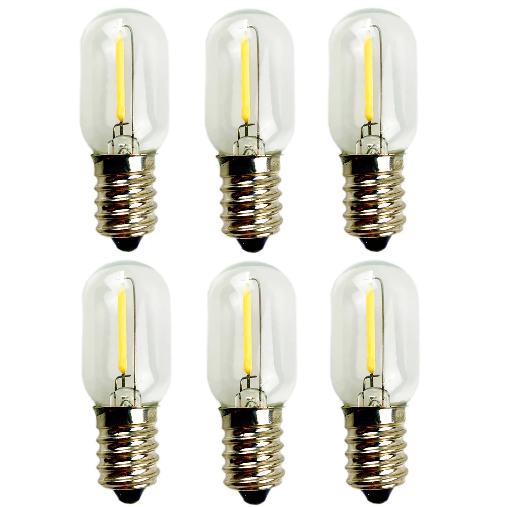 6pcs 220v T20 1w Dimmable Edison Led Bulbs E14 Tubular Filament Bulb ...