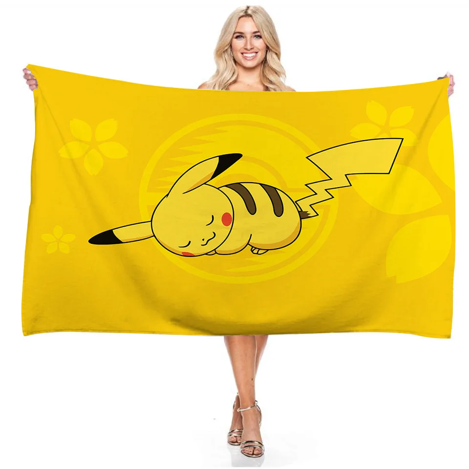 Pokemon New Pikachu Raichu Children's Cartoon Bath Towel Beach Towel ...