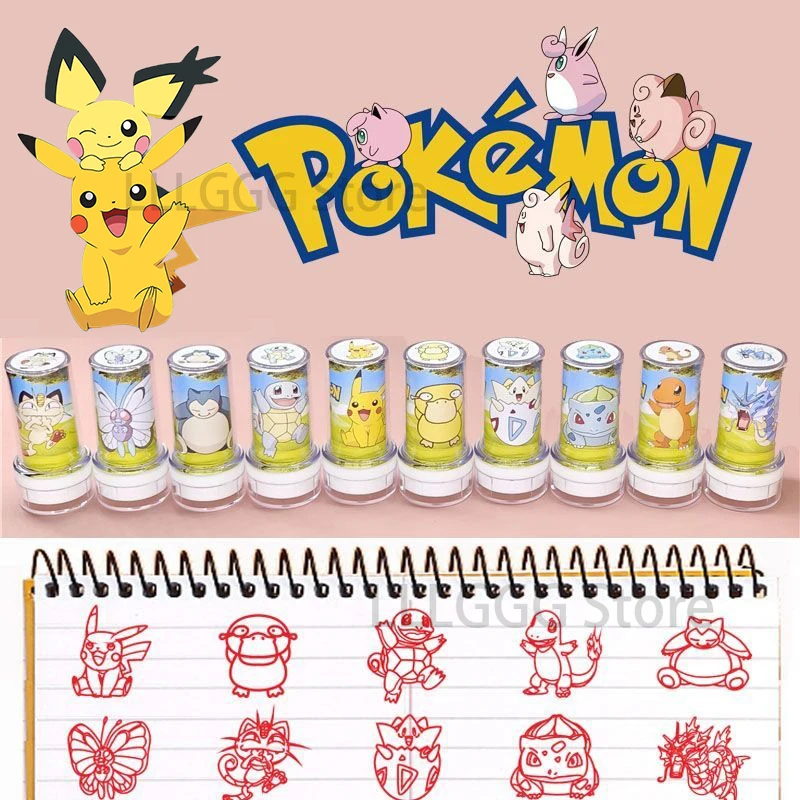 Pokemon-Pikachu-Cartoon-Stamp-Psyduck-Seal-Learning-Rewards-bambini ...