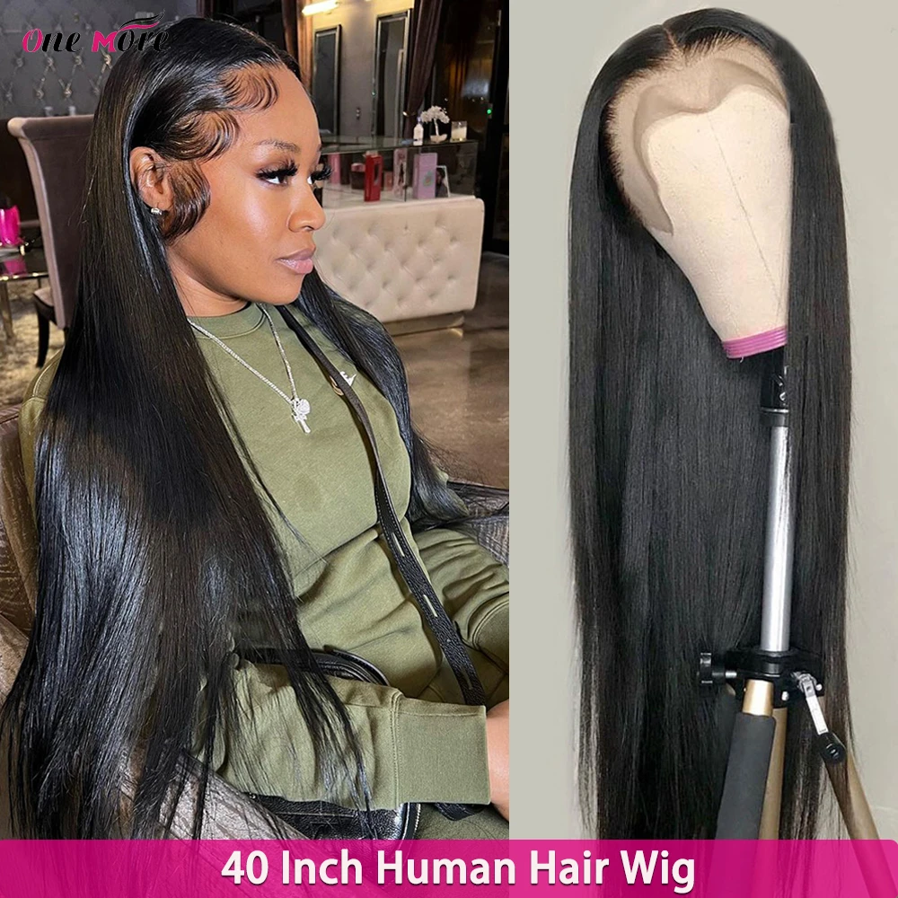 40 Inch Human Hair Wig 13x6 Hd Lace Frontal Wig Bone Straight Lace ...