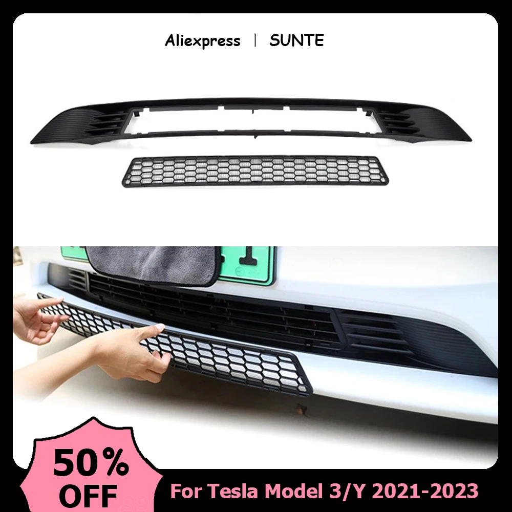 For-Tesla-Model-Y-2023-Front-Grill-Car-Lower-Bumper-Insect-Net ...