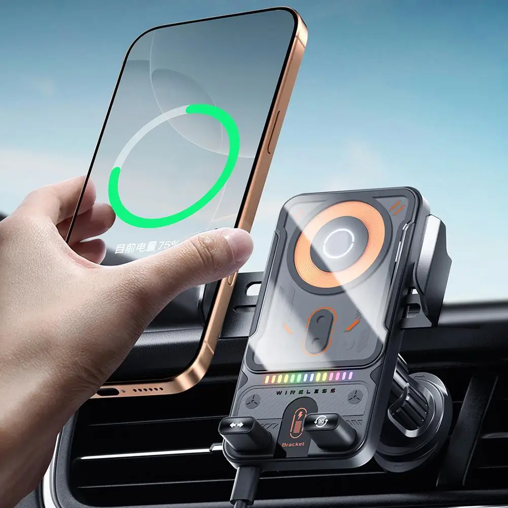 Car Wireless Charger Magnetic Auto Car Holder Phone Mount For Samsung ...