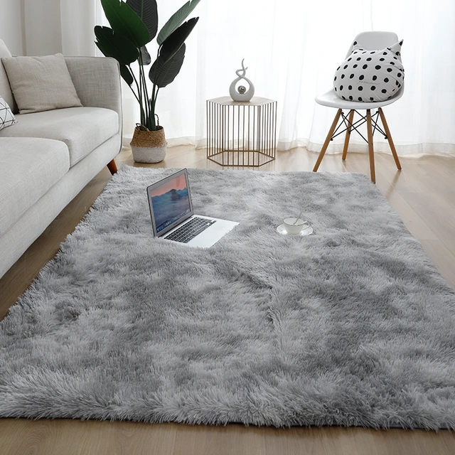 Gray Fluffy Carpet