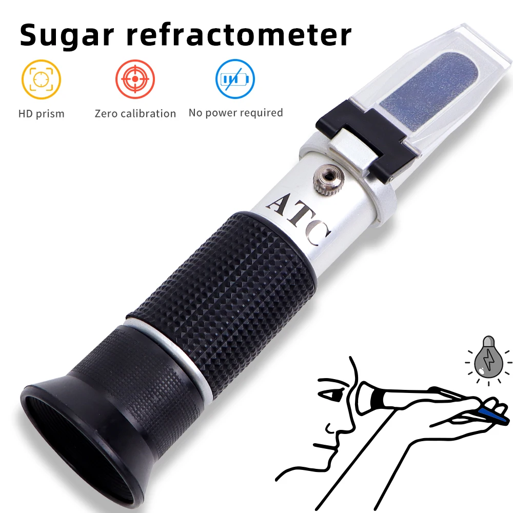 HandHeld-Sugar-Refractometer-28-62-Brix-Tester-Sugar-ATC-Meter ...