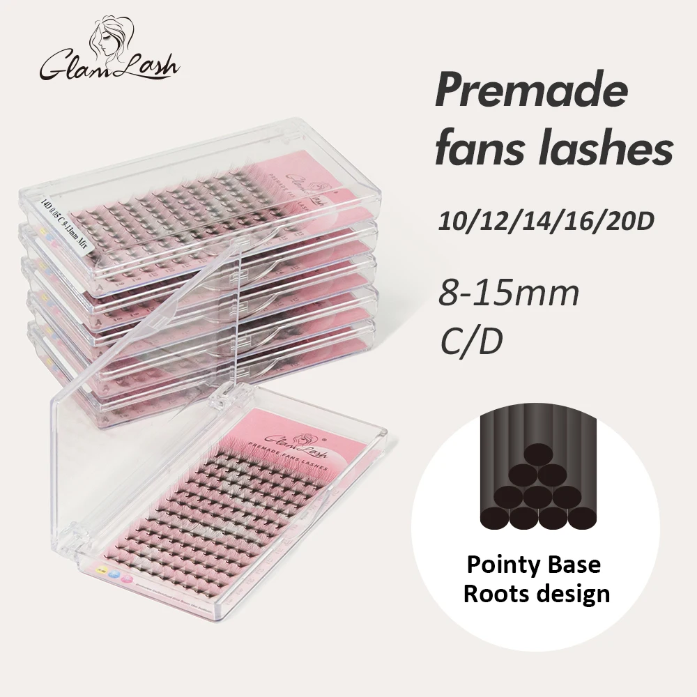 GLAMLASH Premade Volume Fans 10D/12D/14D/16D/20D Russian Eyelash ...