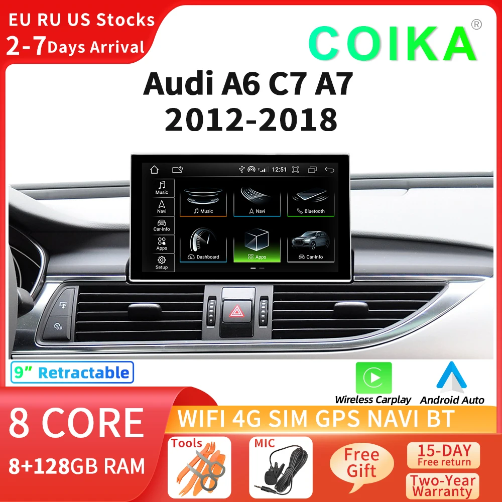 8 Core Android 10 System Car Multimedia Stereo For Audi A6 C7 A7 2012 ...