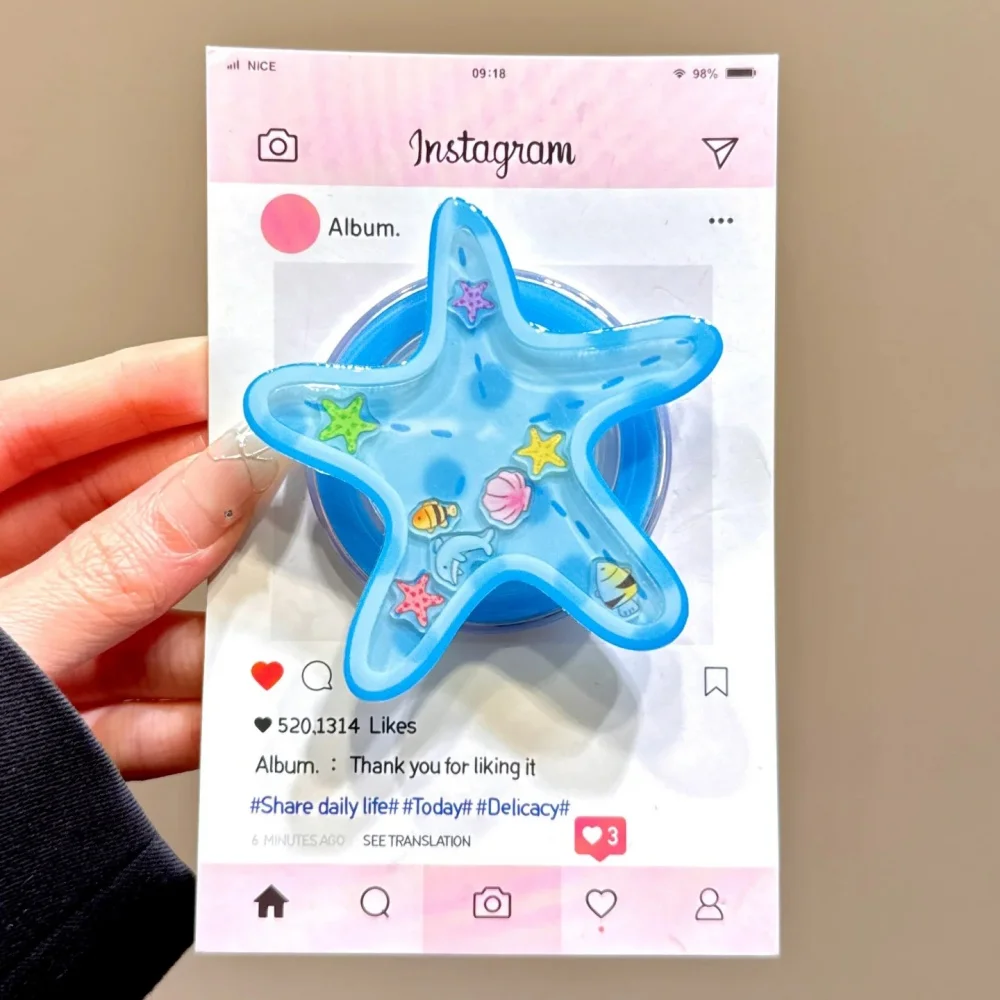 Cute Cartoon Quicksand Shake Starfish for Magsafe Griptok Holder Phone ...