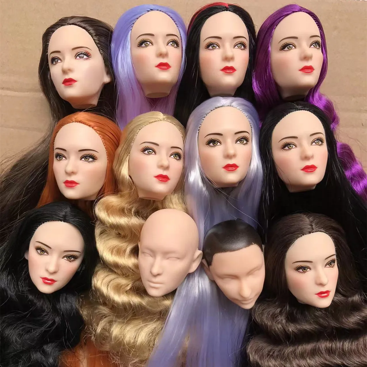 MENGF-New-Doll-Heads-Long-Colorful-Hair-Doll-Heads-Girls-Soft-Hair-Doll ...