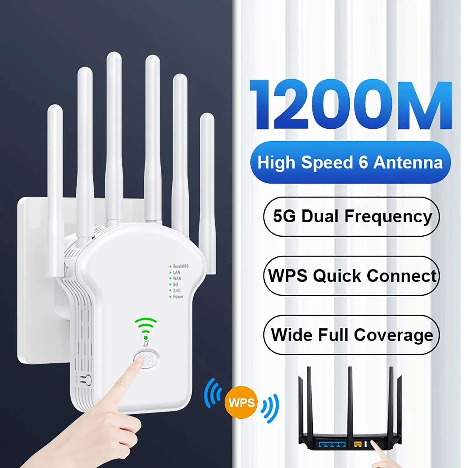 WiFi-Repeater-Wireless-Router-1200Mbps-High-6-Antenna-Network-Amplifier ...