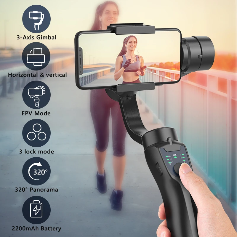 F8 3 Axis Gimbal Stabilizer Anti Shake Handheld Stabilizer with Tripod ...