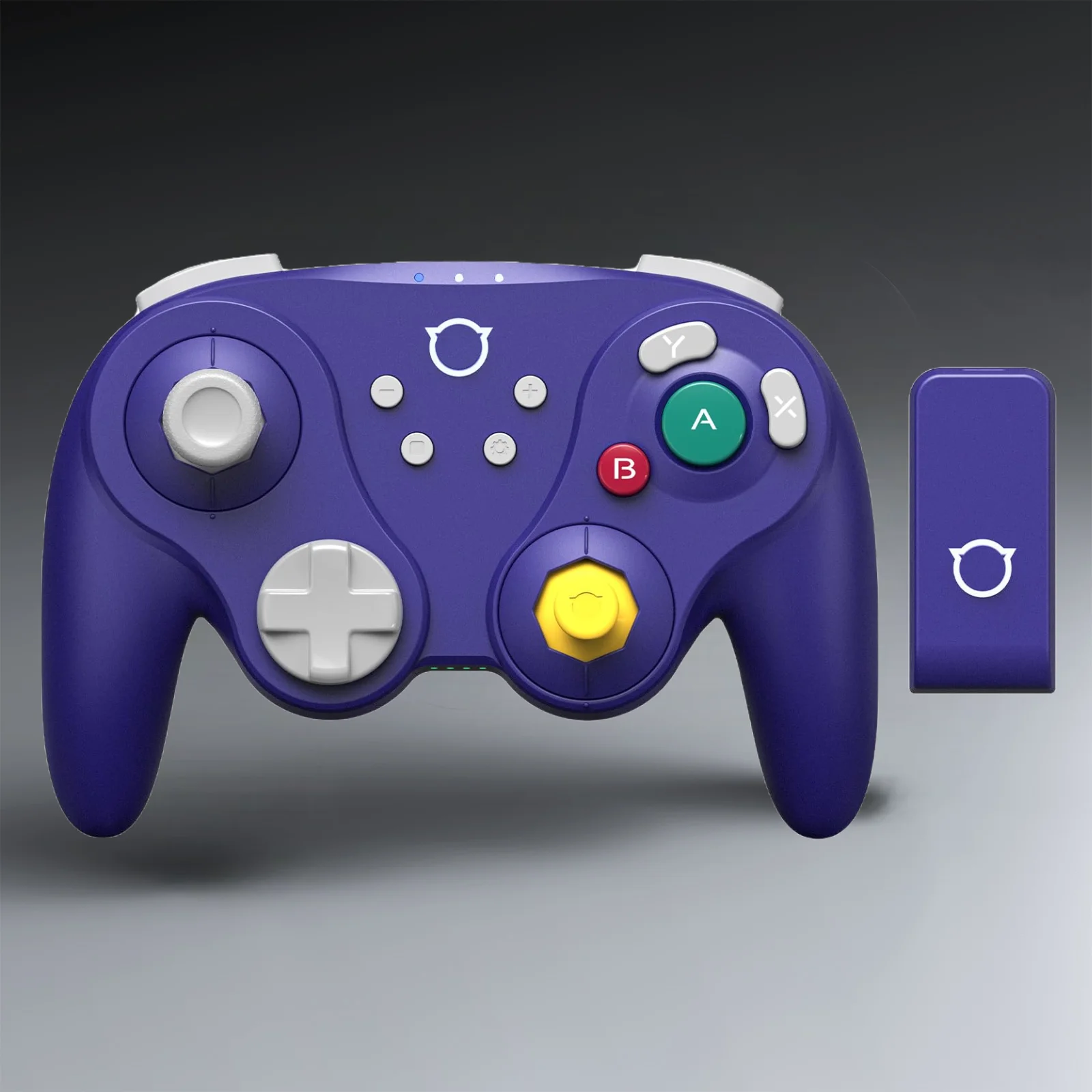 Controlador de juego inalámbrico Bluetooth púrpura NYXI para Gamecube ...