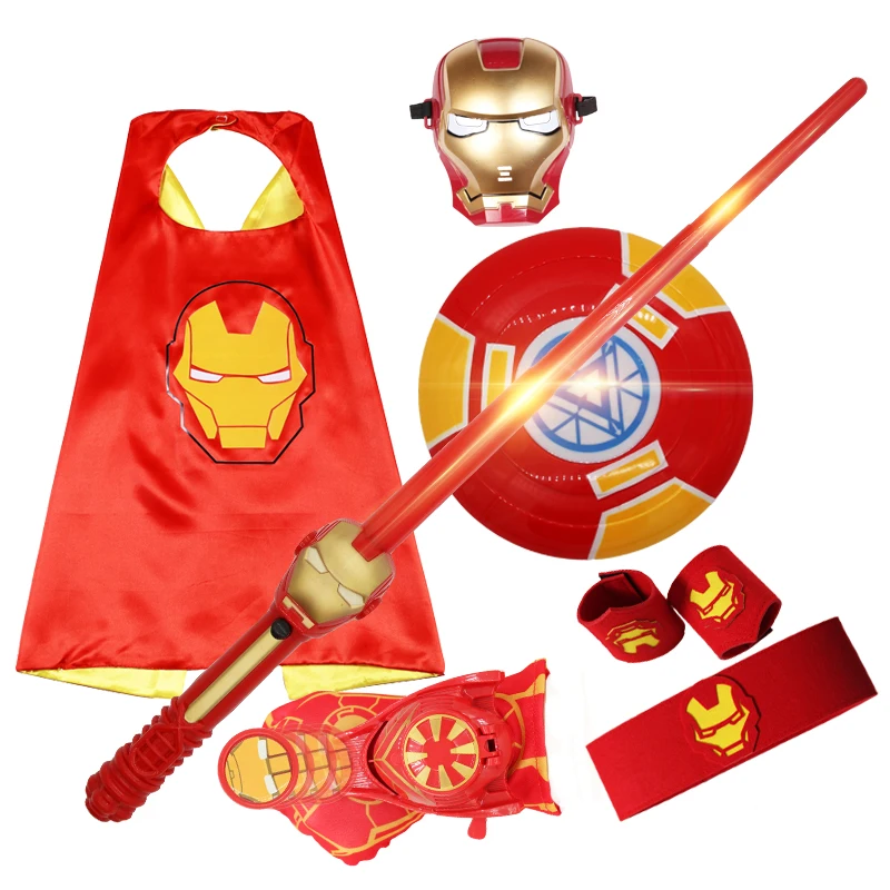 Figuras-de-los-Vengadores-de-Iron-Man-juguete-con-luz-LED-sonido-Escudo ...