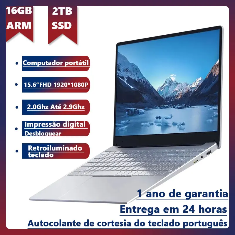 Computador portátil para jogos com impressão digital e teclado ...