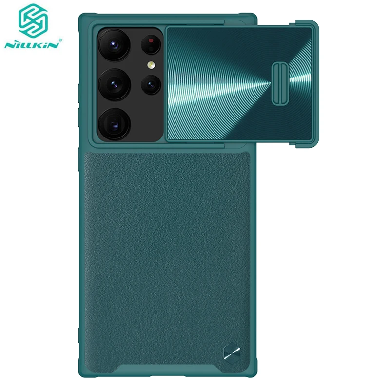 For-Samsung-S23-Ultra-Case-NILLKIN-Leather-Slide-Camera-Protection-TPU ...