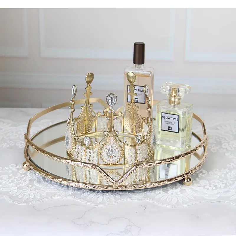 European-style-Round-Light-Luxury-Alloy-Fruit-Tray-Mirror-Storage-High ...