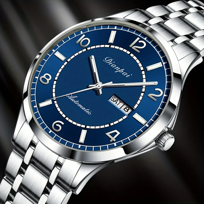 Dianpai Men's Fully Automatic Mechanical Watch Stainless Steel Week ...
