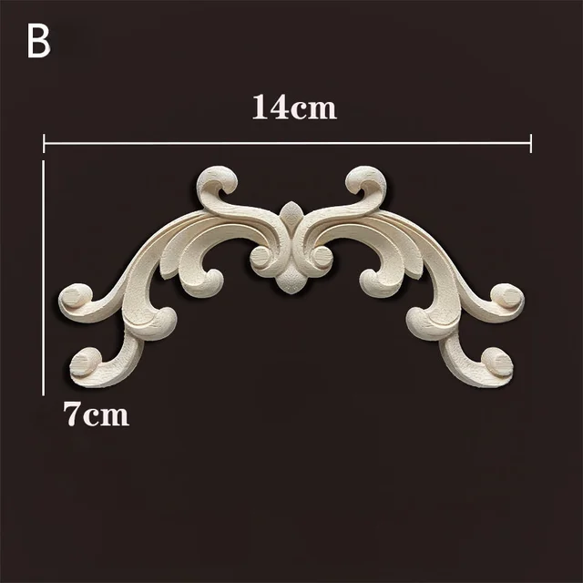 Wood Appliques Molding Carved Decal Corner Onlay Room Decor Item for ...