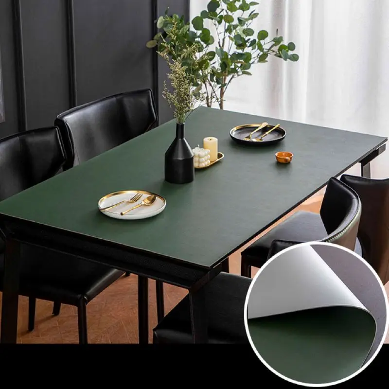 Customize Reversible Leather Tablecloth Solid Color Waterproof Oil ...