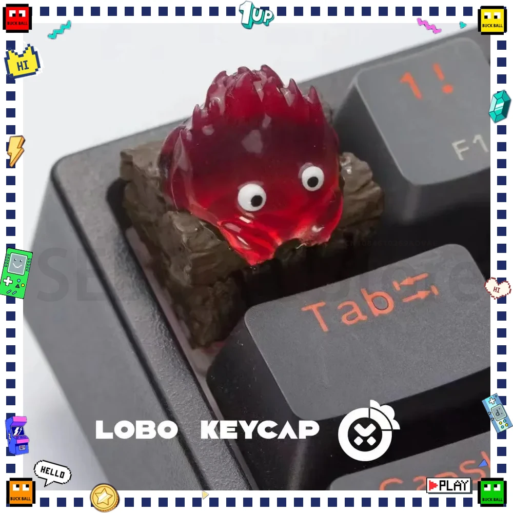 Calcifer-Mechanical-Keyboard-Keycaps-Creative-Kawaii-Keycap-Cartoon ...