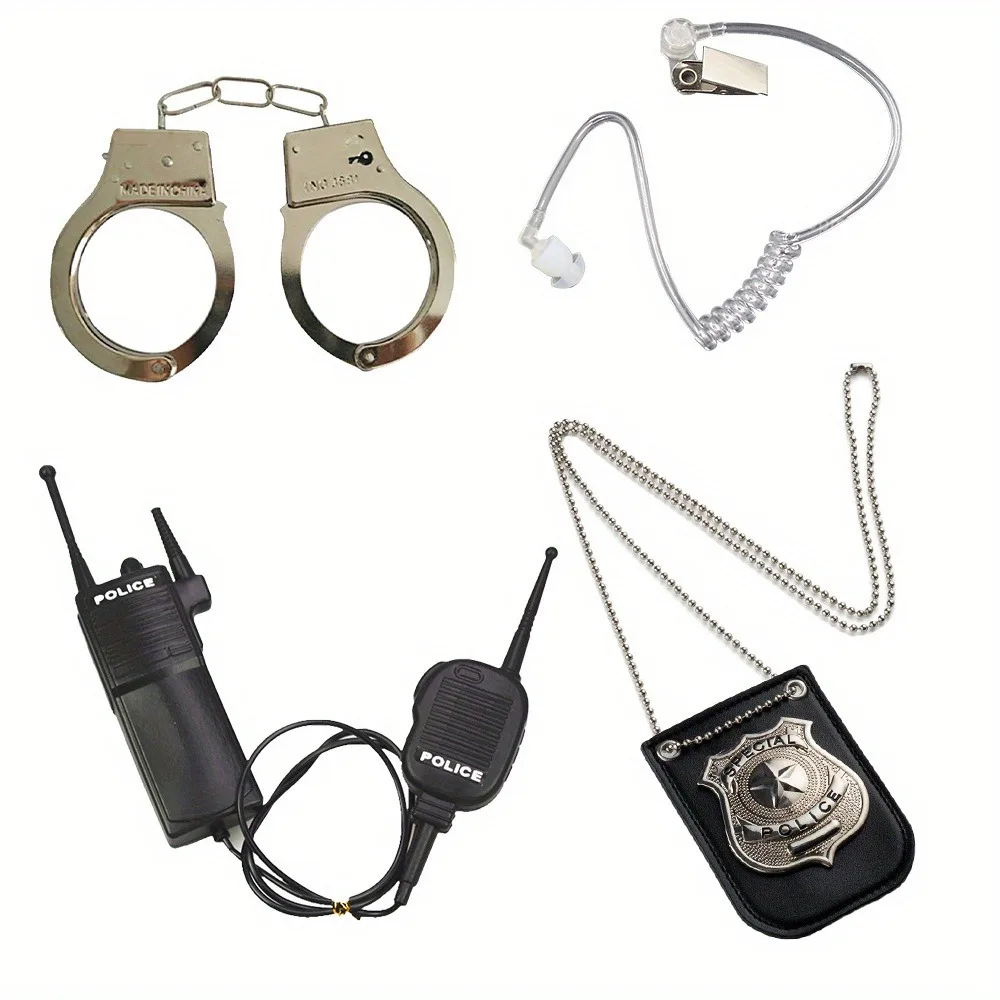 PESENAR-Police-Pretend-Play-Set-Handcuffs-Badge-Cop-Officer-Costume-for ...
