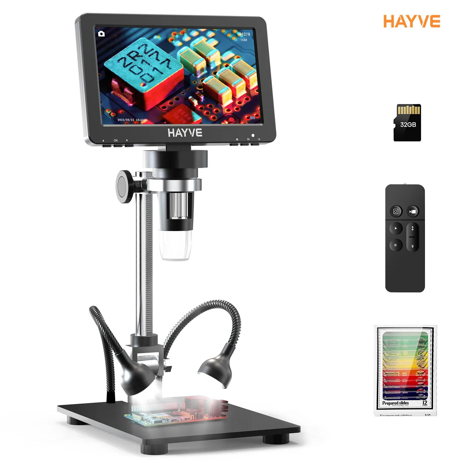 Hayve 7'' HDMI Digital Microscope 1200X Coin Microscope with IPS Screen ...