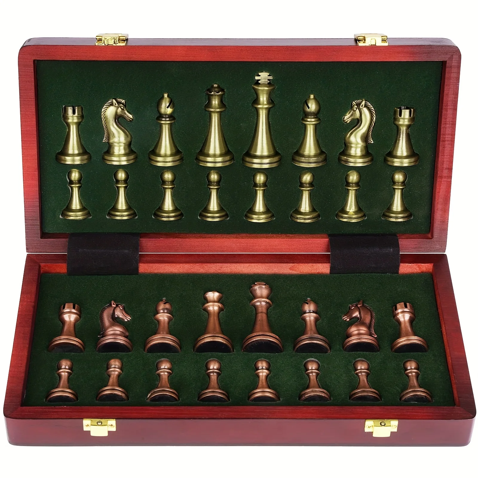 Large Metal Deluxe Chess Retro Copper Plated Alloy Chess Adult Set ...